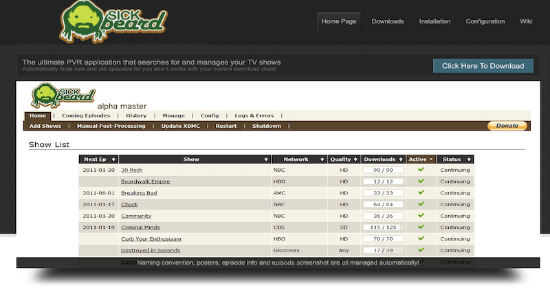 Resenha Sickbeard - Resenha dos melhores leitores de notícias ...